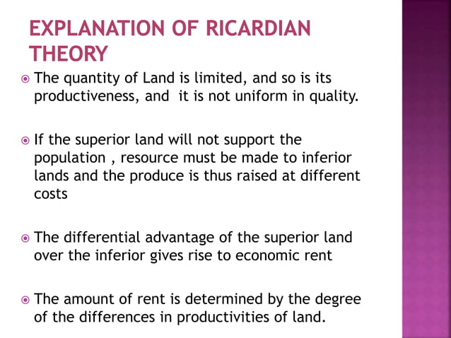 david ricardo theory of rent by karampreet | PPTX