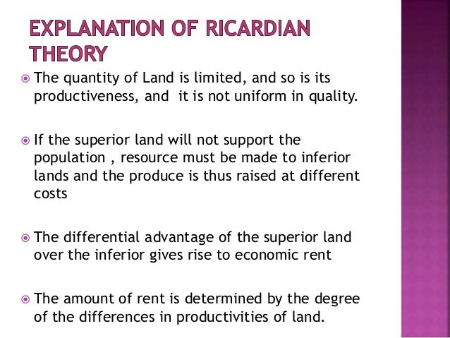 david ricardo theory of rent by karampreet