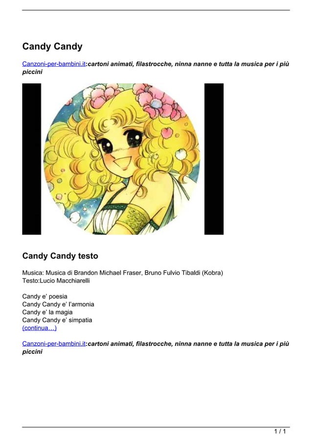 Candy Candy | PDF | Children\'s Music | Music