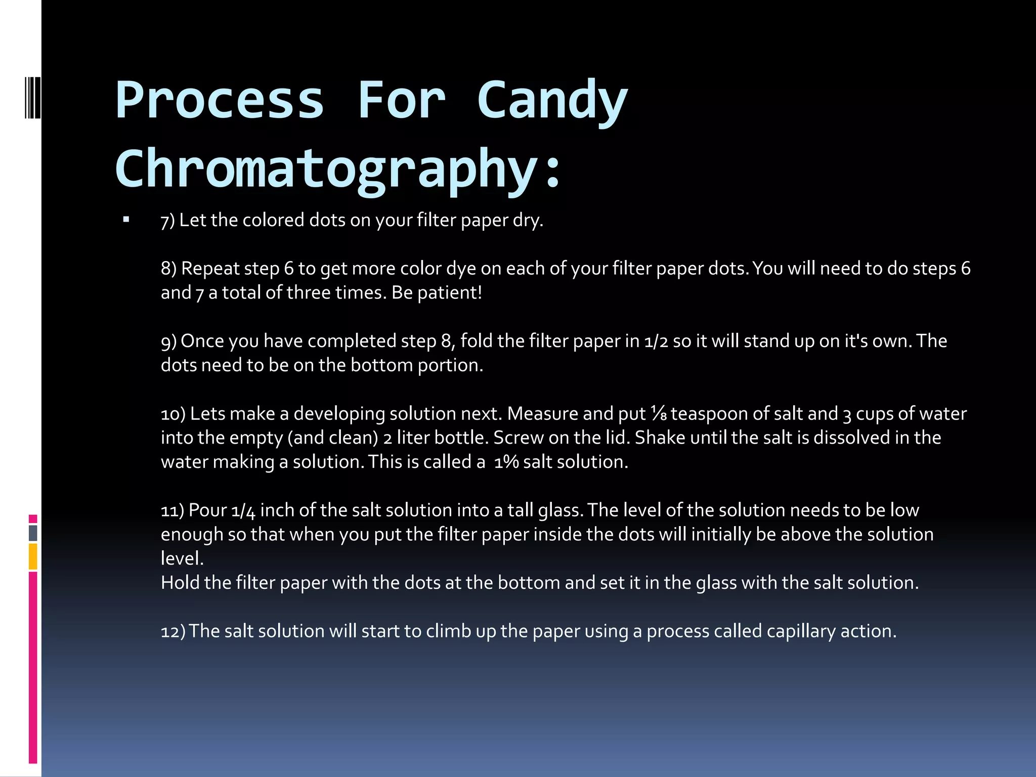 Candy chromatography experiment | PPTX