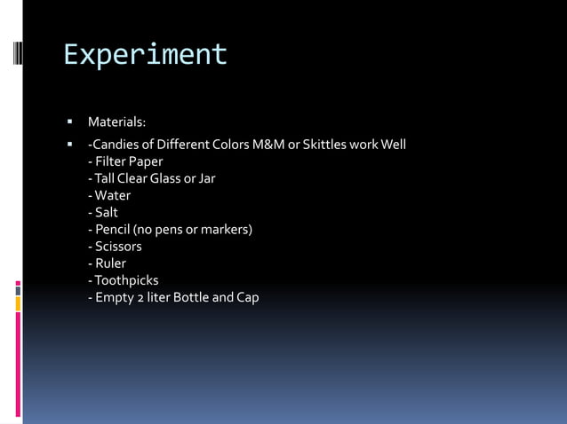 Candy chromatography experiment | PPTX