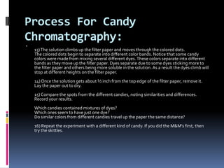 Candy chromatography experiment | PPTX