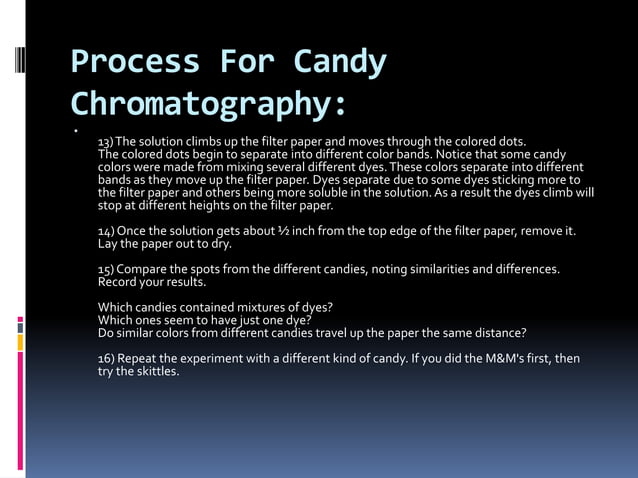 Candy chromatography experiment | PPTX
