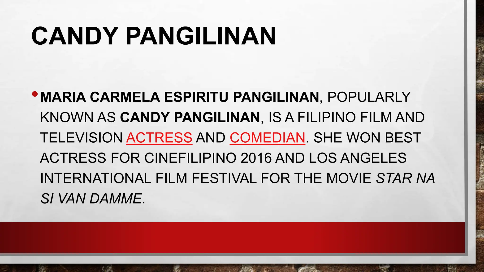 Candy Pangilinan Biography, Early life, Career.pptx