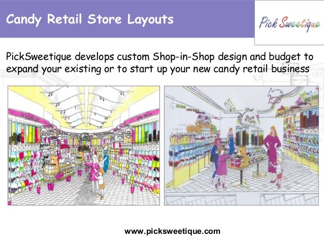 Candy retail store designs and layouts