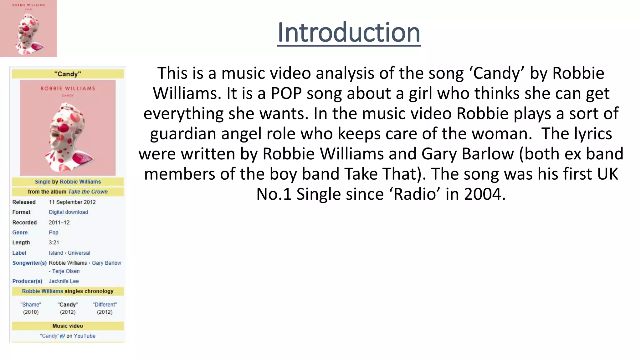 Candy – Robbie Williams analysis | PPT