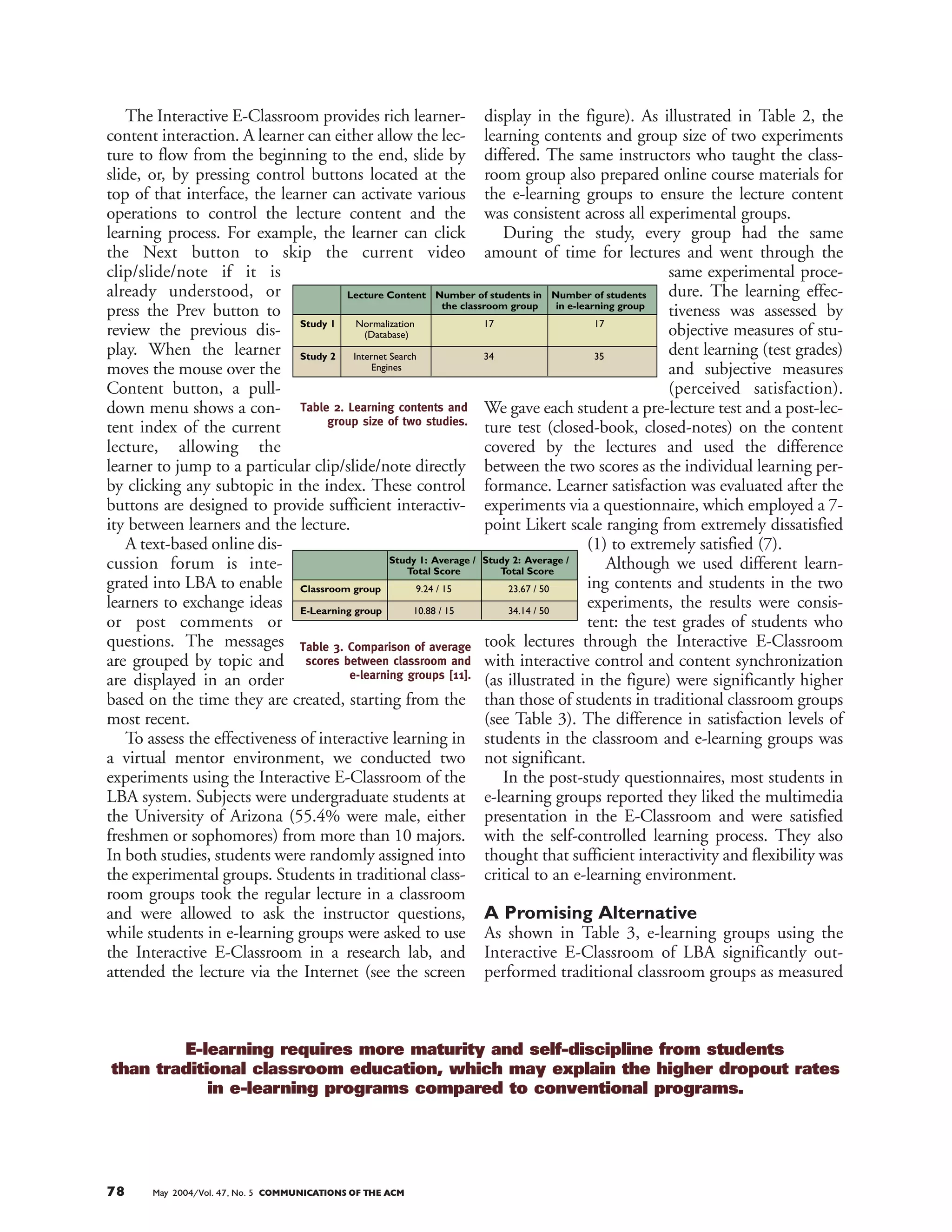 CAN E-LEARNING REPLACE CLASSROOM LEARNING?. | PDF