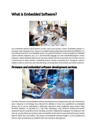 Can embedded software development services solve your business needs (1 ...