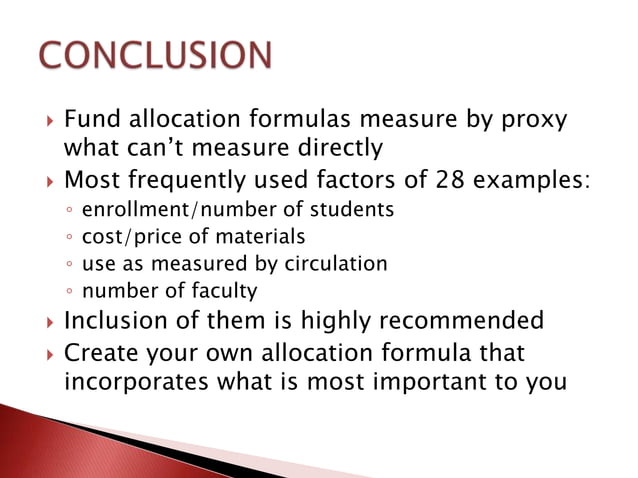 Fund Allocation Formula Overview and Best Practices | PPTX