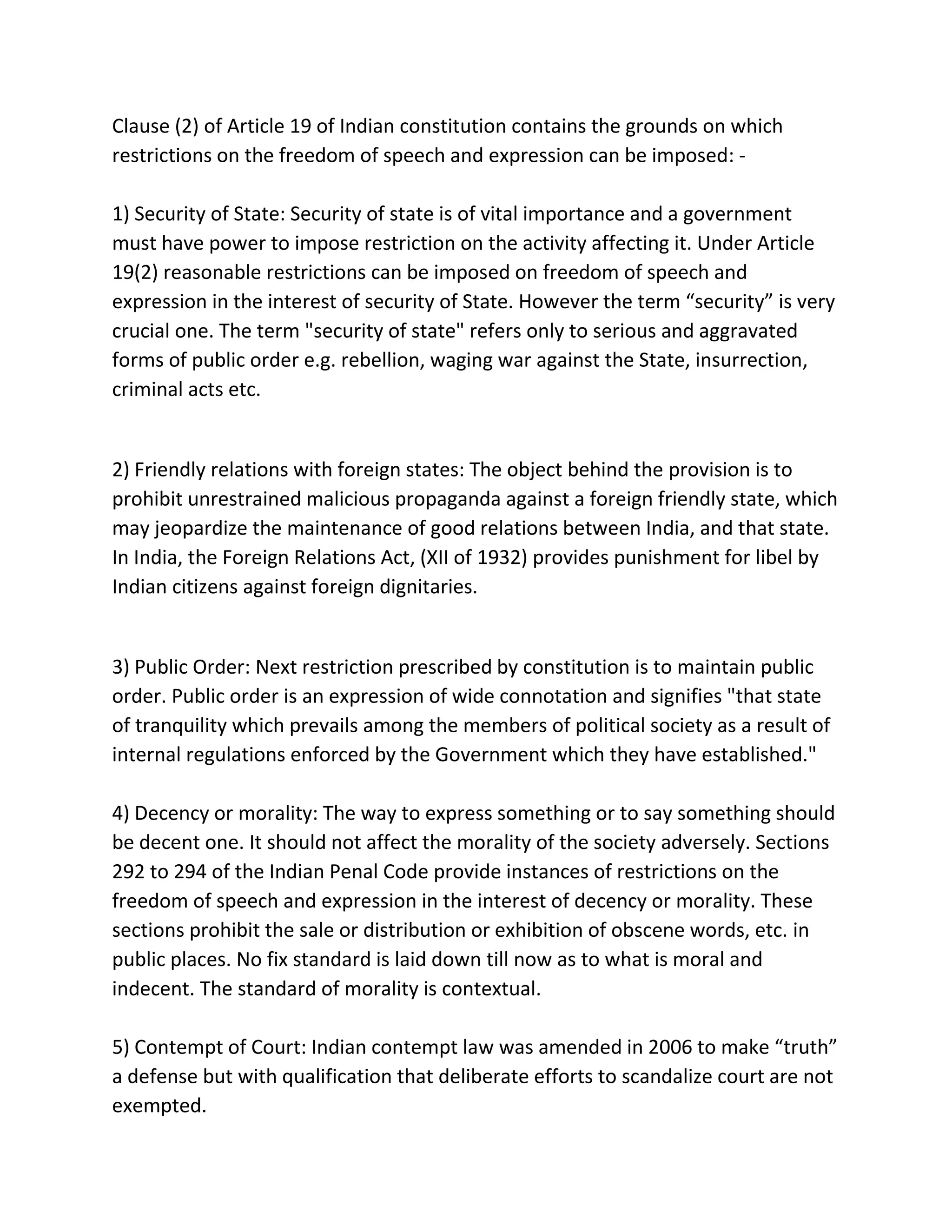 Can freedom of speech be absolute | DOCX