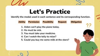 Modal verbs- como utilizar os modal verbs de maneira correta | PDF