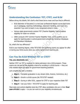 Can I Do B.Ed. Without TET or CTET Eligibility & Truth Explained.pdf