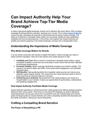 Can Impact Authority Help Your Brand Achieve Top-Tier Media Coverage_.docx | Free Download