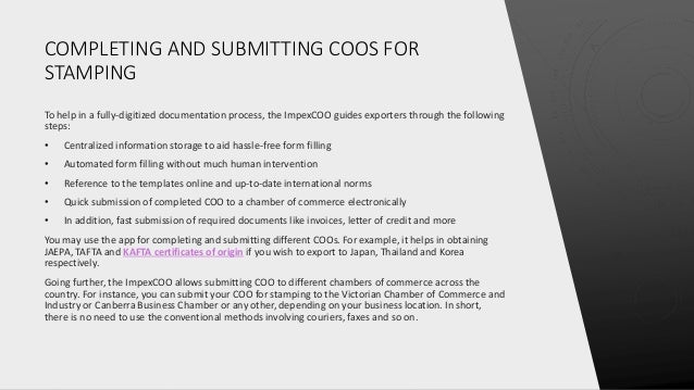 Can ImpexDocs Fully Digitize the Process to Obtain COO? | PPT