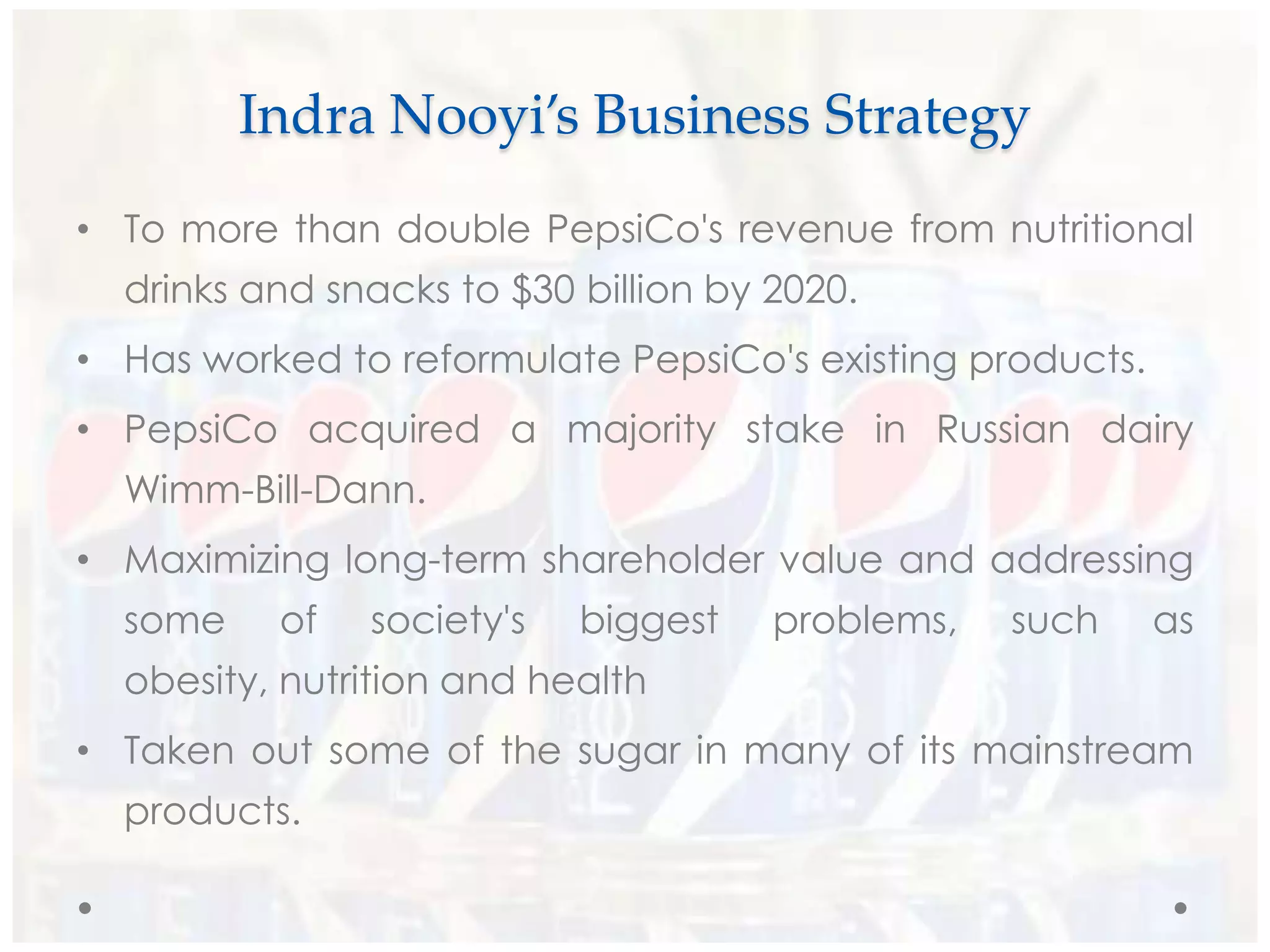 Can indra nooyi revive pepsi co | PPTX