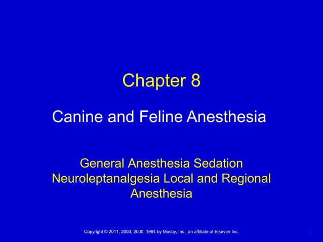 Canine and feline anesthesia | PPT | Veterinary Medicine | Pets