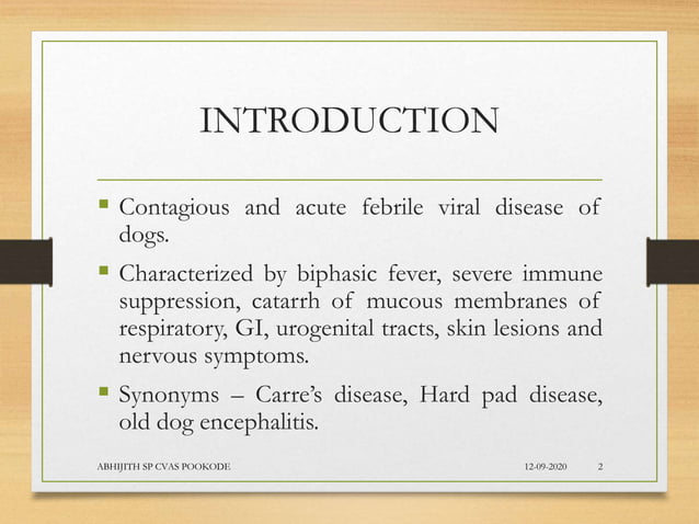 Canine distemper | PPTX | Lung and Respiratory Health | Diseases and ...
