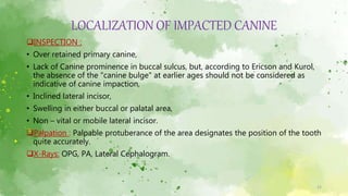 Canine impaction maxillary teeth part 2 | PPT