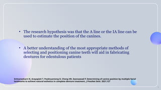 CANINE JC.pptx reference point positioning by the use of facial ...