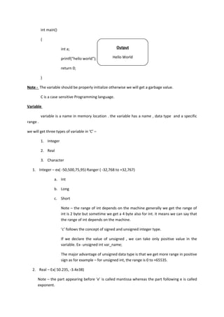 C an introduction | PDF