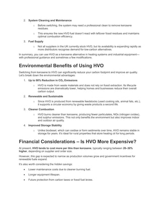 Can I Use HVO Instead of Kerosene? – A Complete Guide for UK Homeowners ...
