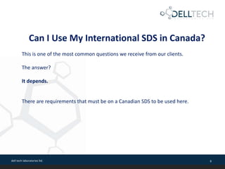 Can I Use My International SDS in Canada? | PPTX