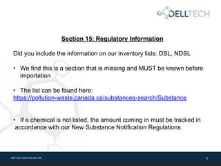 Can I Use My US Safety Data Sheet Within Canada | PPTX