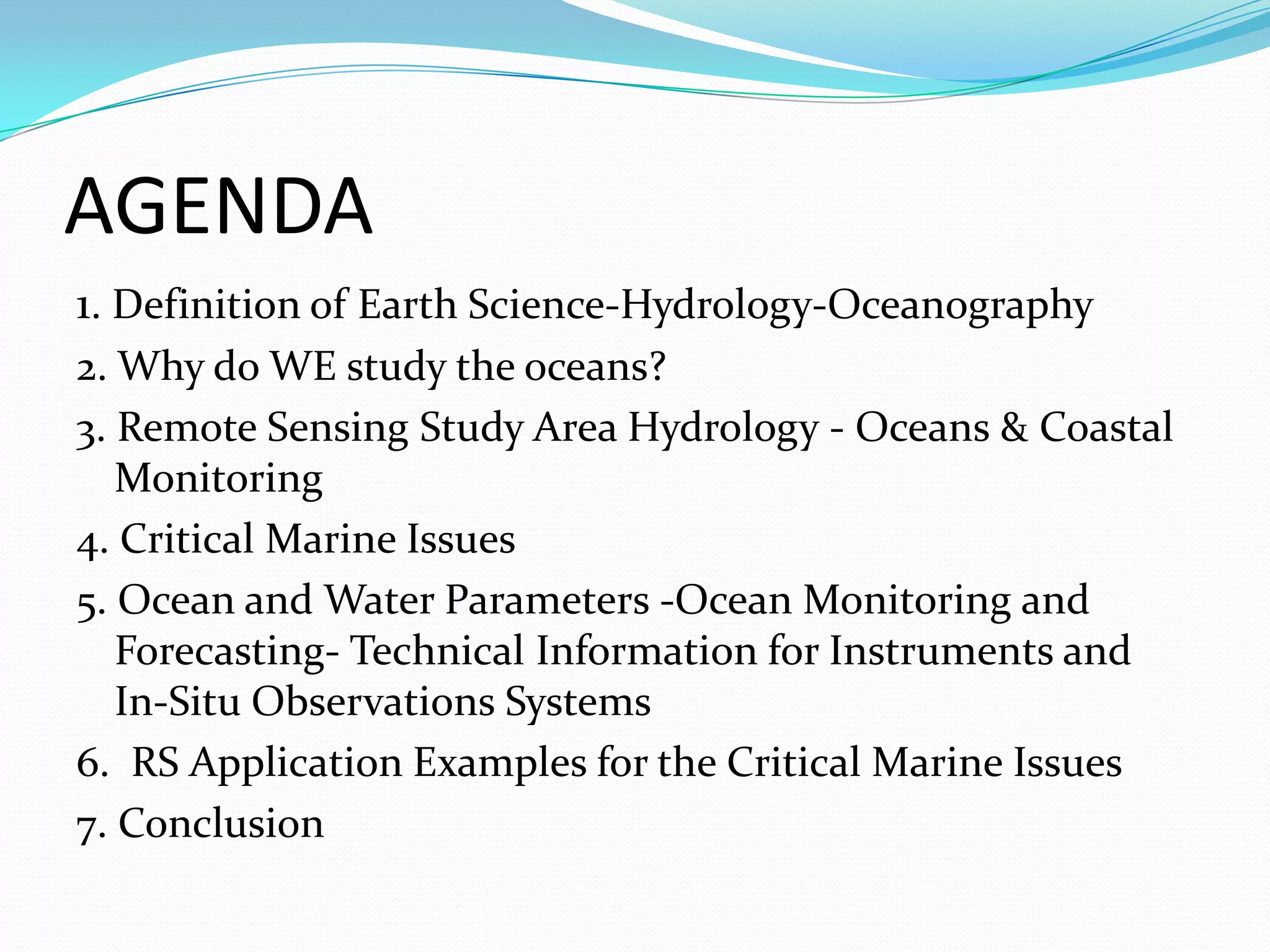 Remote Sensing Techniques for Oceanography Satelitte and In Situ ...