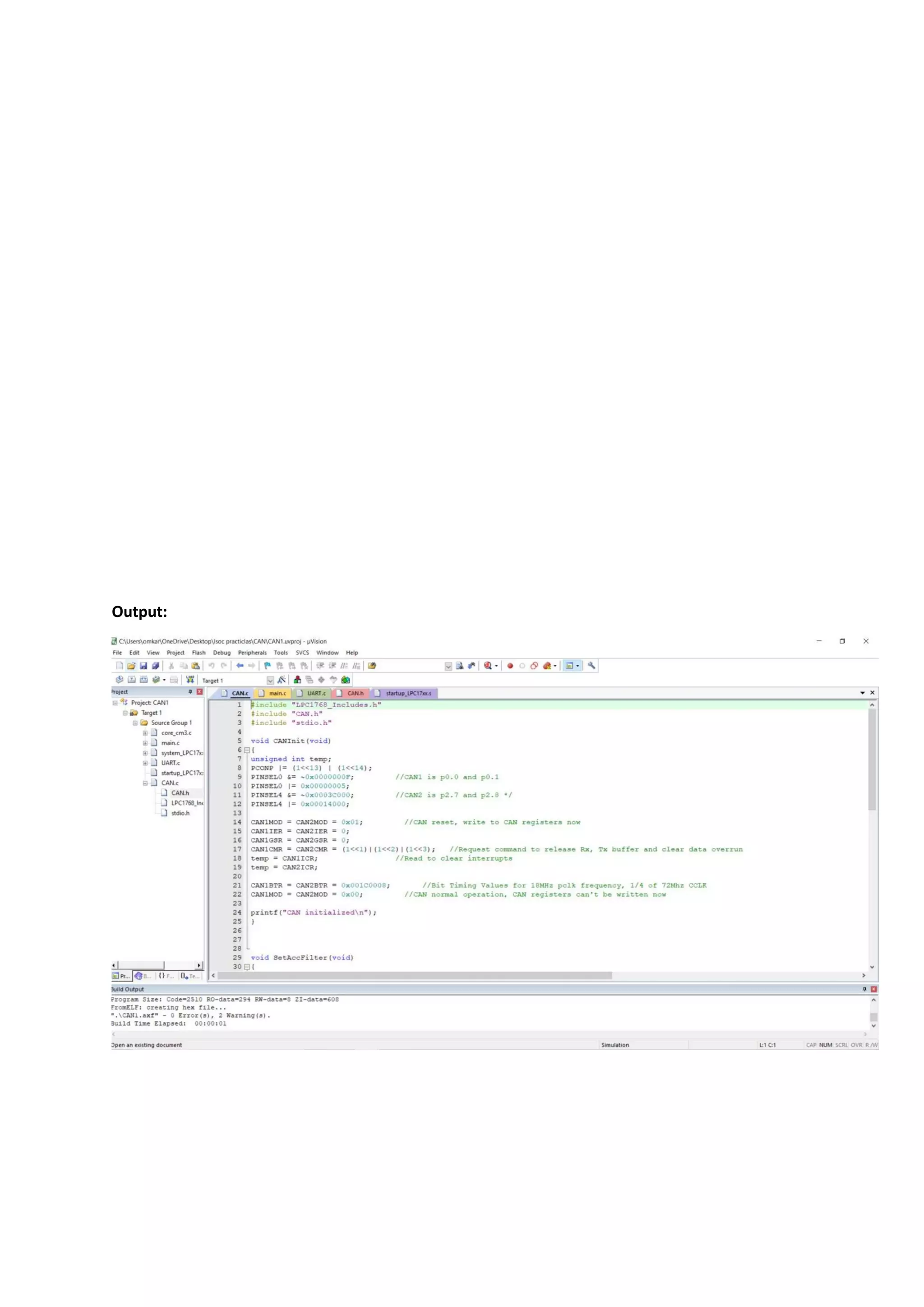 Can Interfacing On Lpc1768 Arm Cortex M3 Based Micro Controller Pdf