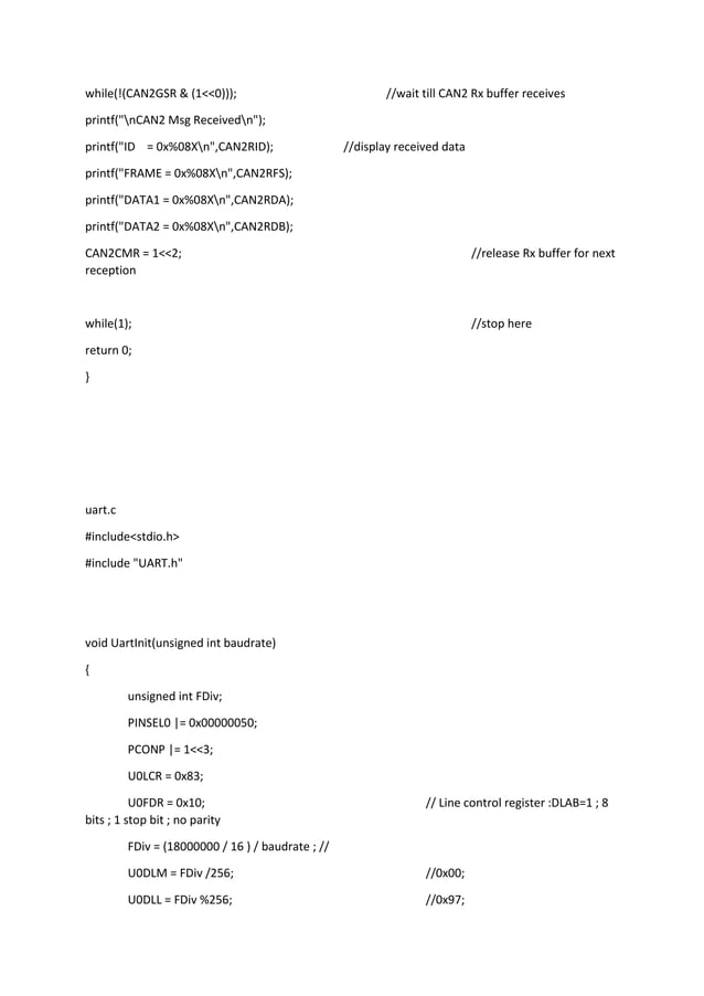 CAN interfacing on LPC1768 (ARM Cortex M3 based Micro controller) | PDF