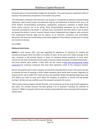 Cannabis Investment Thesis | PDF