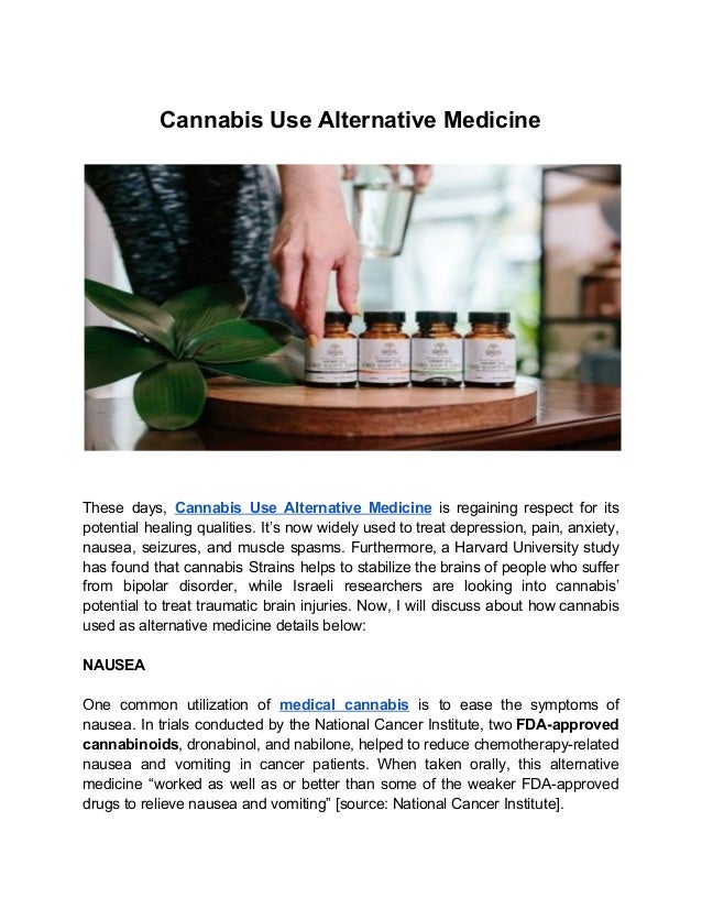 Cannabis use alternative medicine