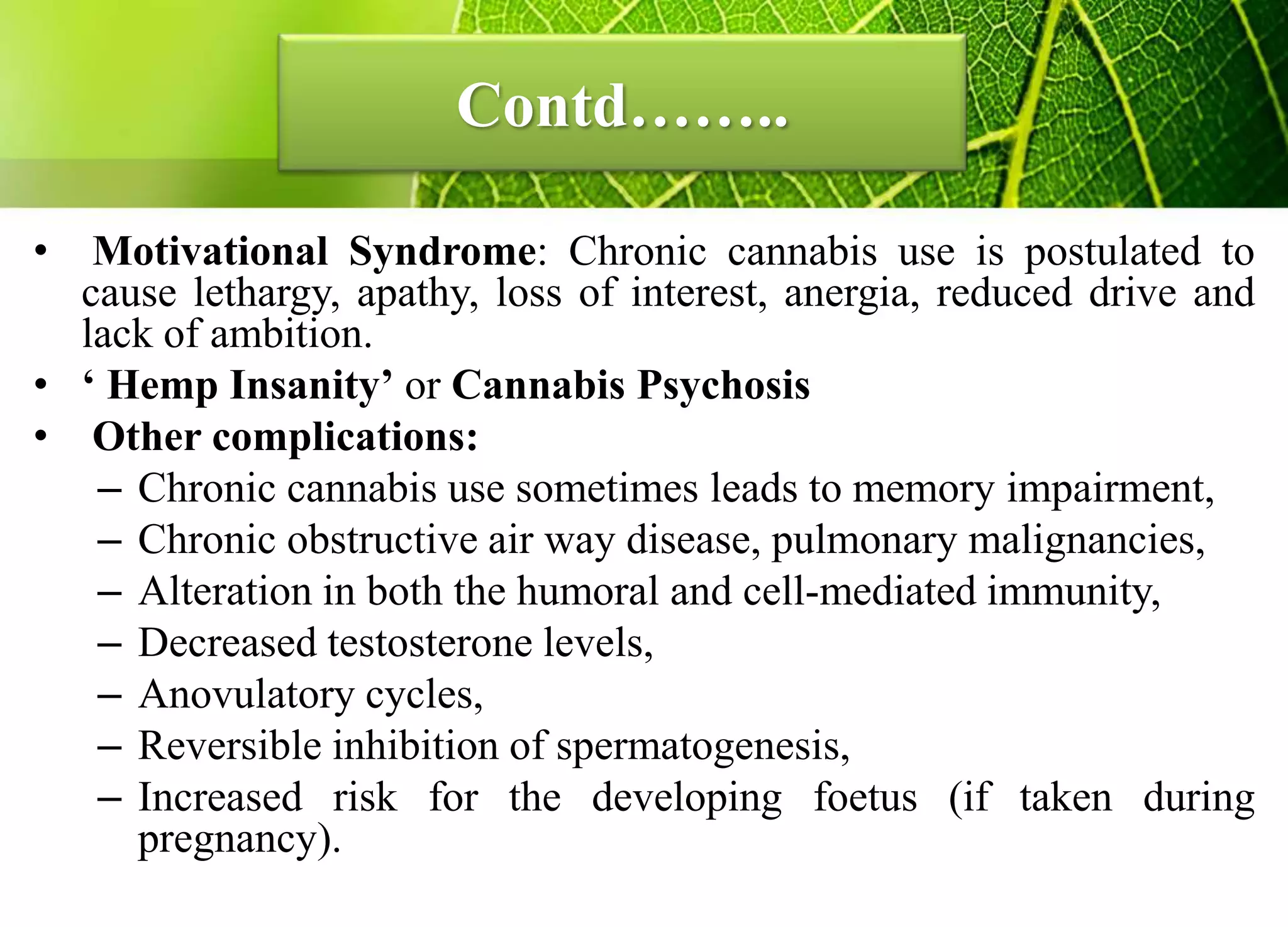 Cannabis use disorder- Psychiatric Nursing | PPTX