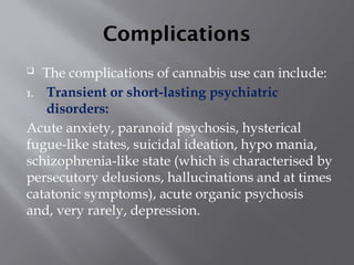 Cannabis Use Disorder- Psychoactive Substance Use Disorder. | PPTX