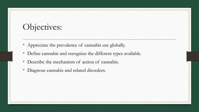 Cannabis use disorders | PPT