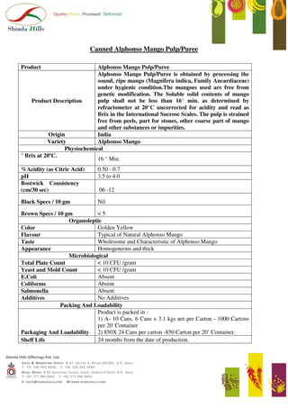 Canned Alphonso Mango Pulp-Puree | PDF