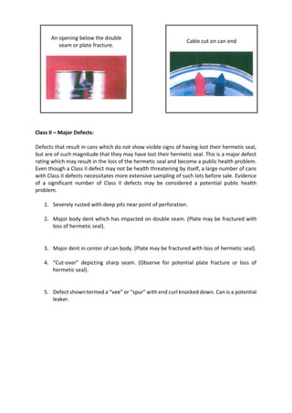 Defects of Can, Food Can | PDF