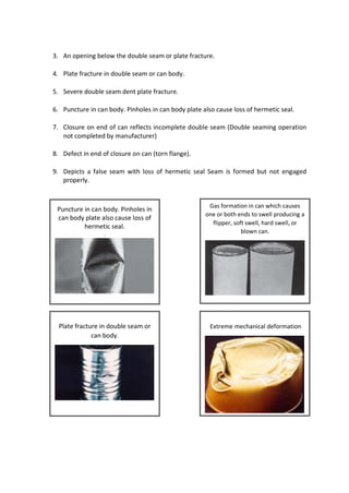 Defects of Can, Food Can | PDF