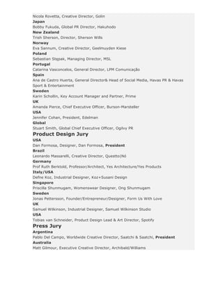 Cannes Lions 2015 Jury | PDF