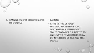 Canning in food science and technology | PPT