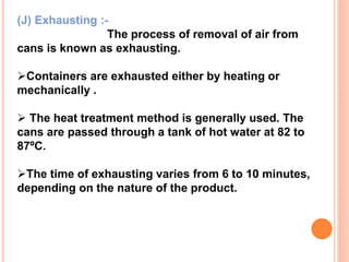 Canning process of fruits and vegetables | PPTX