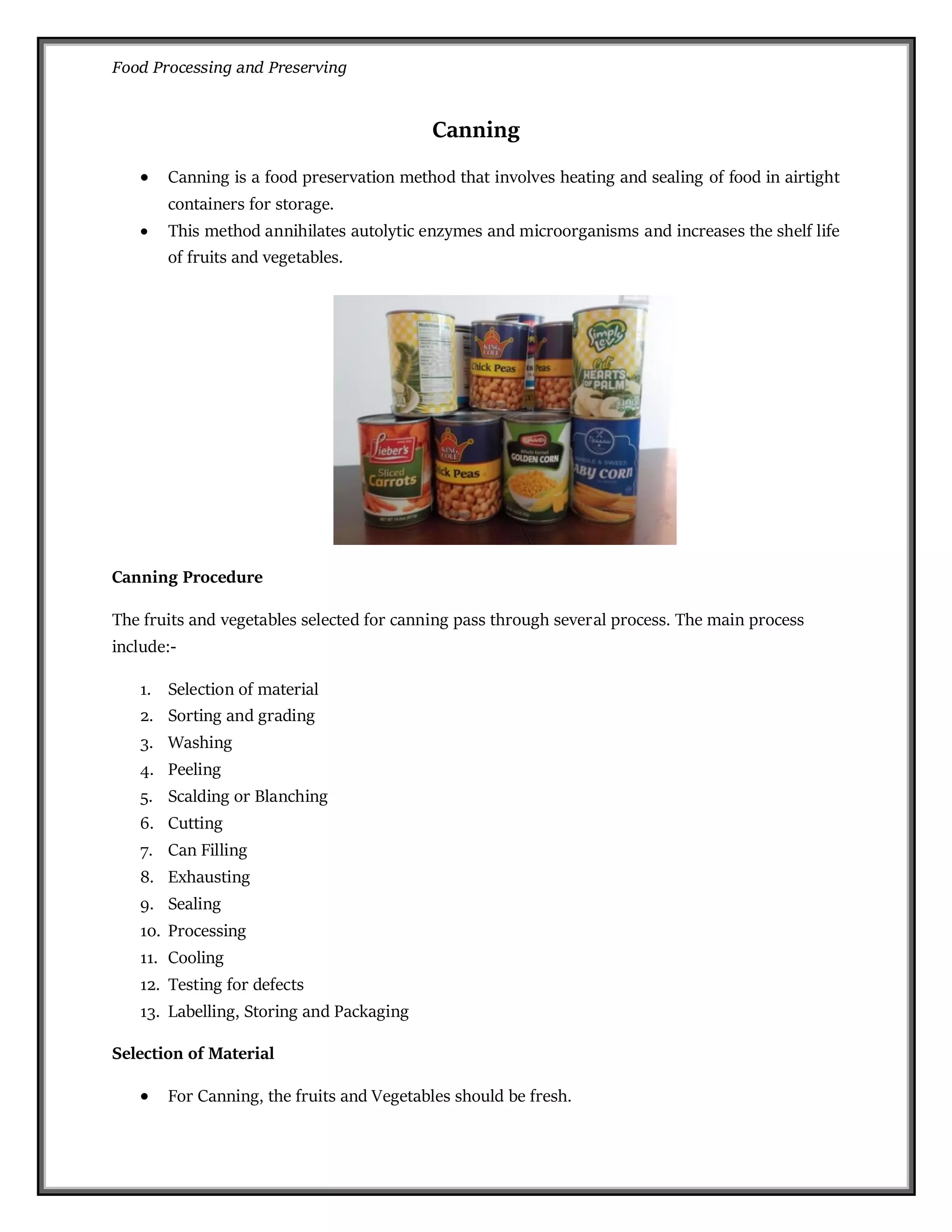 Canning | PDF