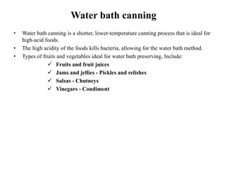 canning process in technology of processed food | PDF