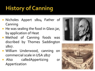 Canning of Fruits and Vegetables | PPTX