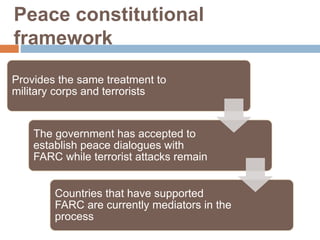 THE PRICE OF PEACE - Terrorism, economics and peace process in Colombia ...