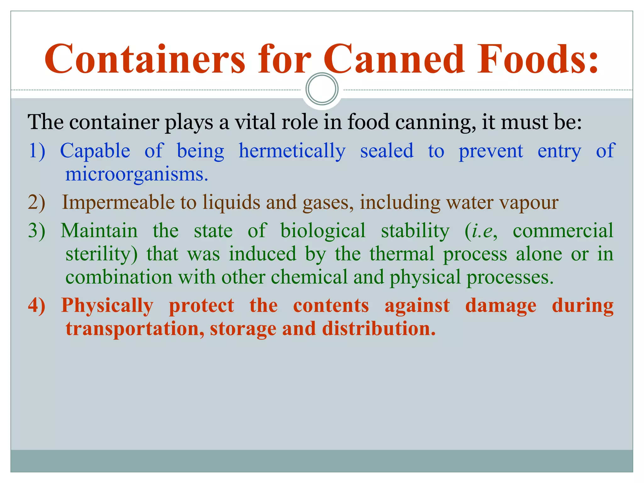 Materials for Canning and Bottling | PPTX