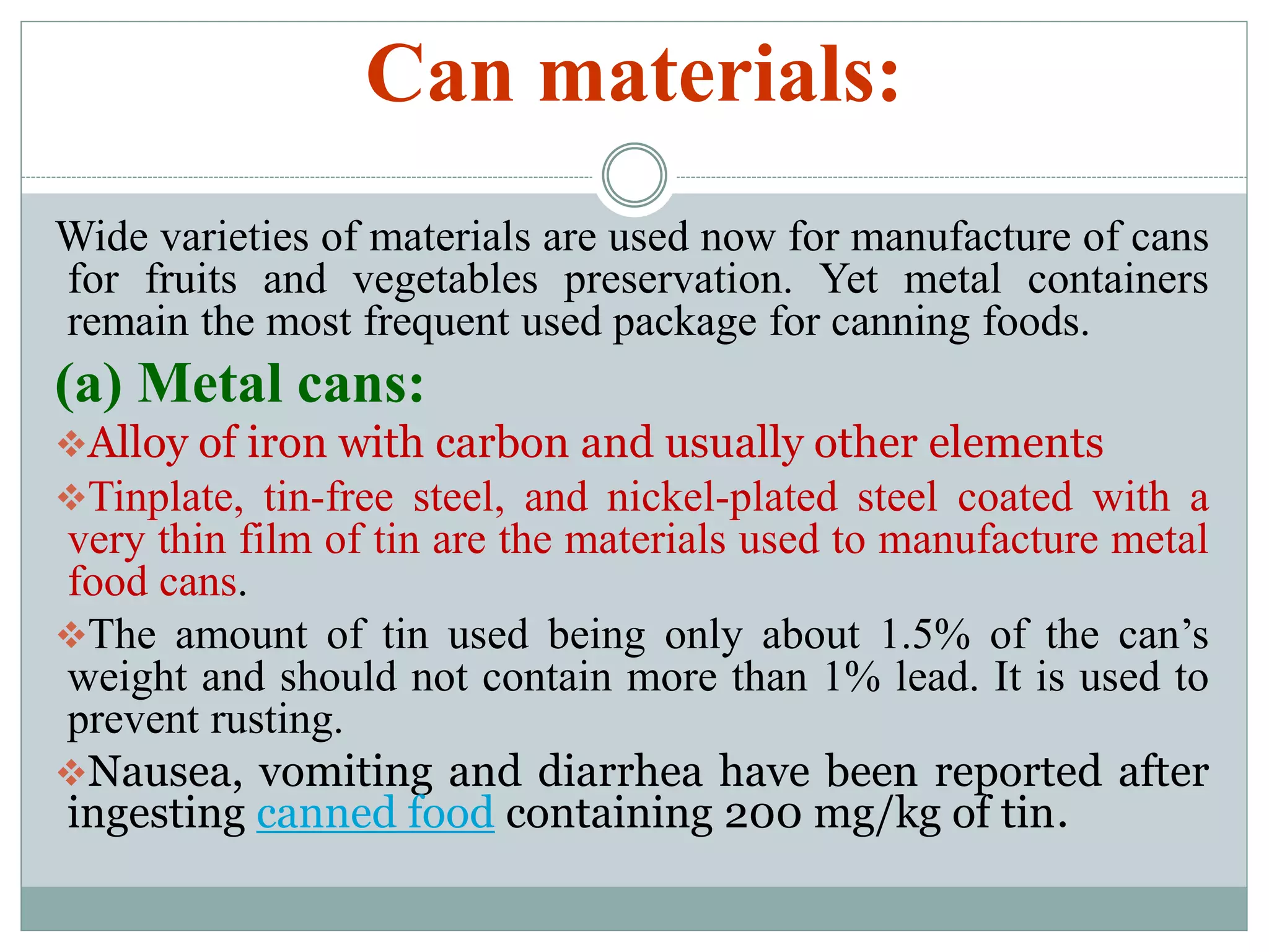 Materials for Canning and Bottling | PPTX