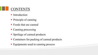 Canning of fruits & vegetables | PPTX