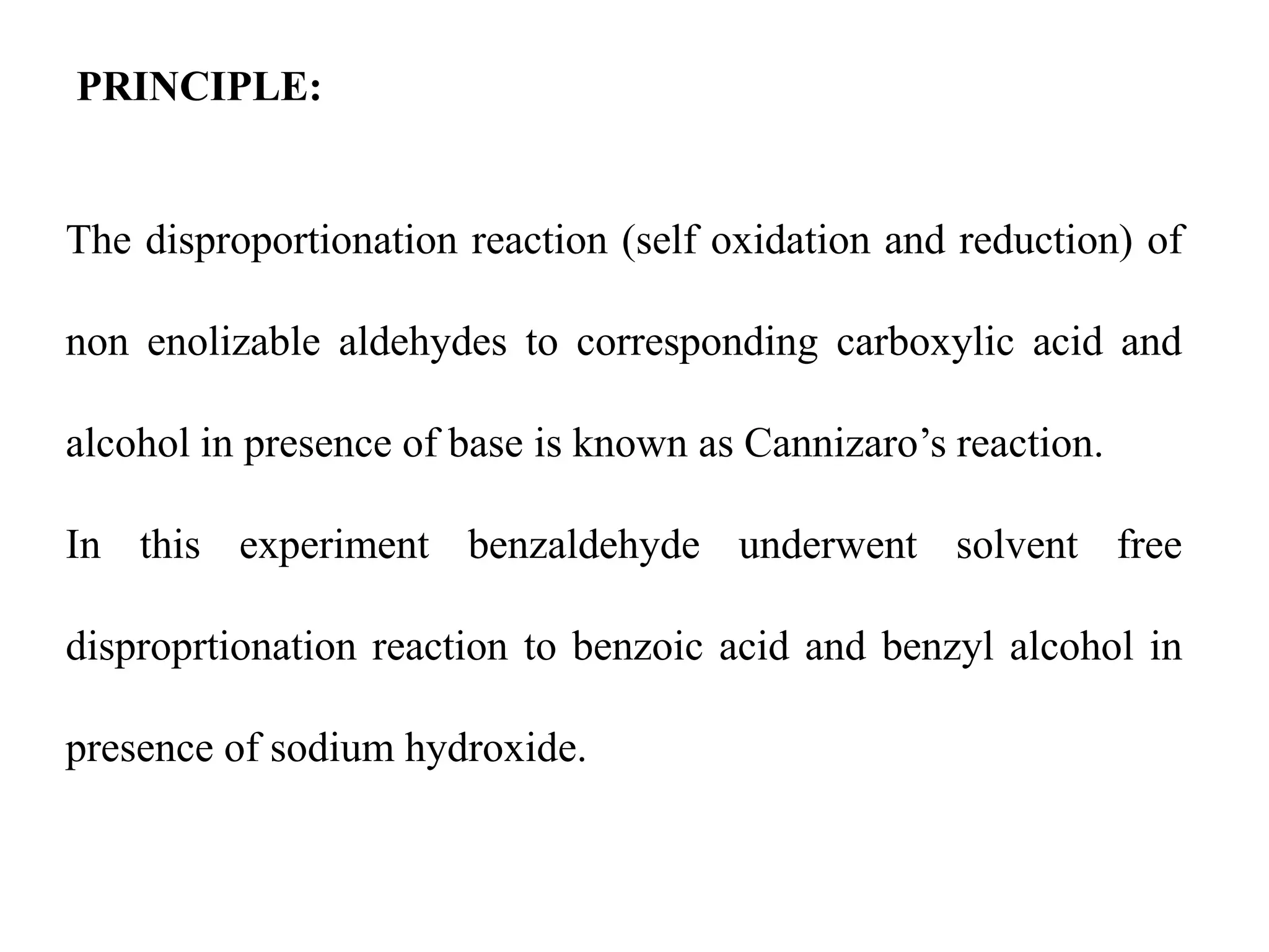 Cannizarro's reaction ; benzaldehyde | PPTX