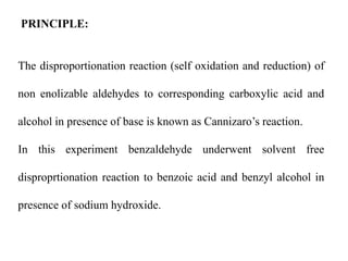 Cannizarro's reaction ; benzaldehyde | PPTX